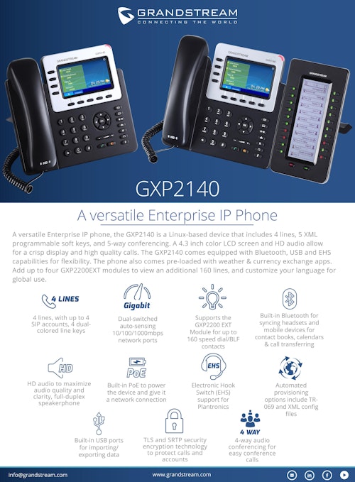GXP2140 A versatile Enterprise IP Phone (株式会社ジェイ・ティ・エス) のカタログ無料ダウンロード ...